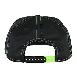 Minecraft Floating Creeper Head Design Flat Bill Youth Snapback OSFM Hat Black