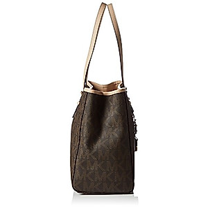 Michael Kors Jet Set Large Signature Travel Brown Tote Handbag 30T3GTVT7B-200