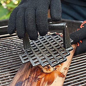 Charcoal Companion CC5159 Cast Iron Grill Marks Press