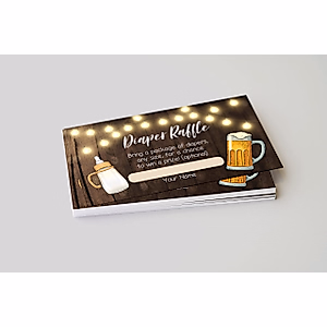 Your Main Event Prints Baby Brewing Beer Bottle Baby Shower Diaper Raffle Card, Neutral Diaper Raffle Ticket, 50 Count