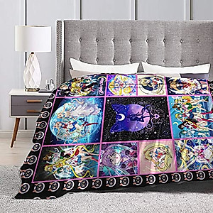 Anime Throw Blanket Super Soft Flannel Blankets Lightweight All Season Bed Throws Blanket Sofa, Room Gifts. (A, 50"x40")