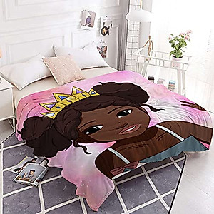African American Blanket Throw 60"X80"for Gilrs Teen Women Daughter Super Soft African American Blanket for Bed Couch Sofa Warm Blanket All Season Ultra Soft Home Decor Flannel Fuzzy Blanket