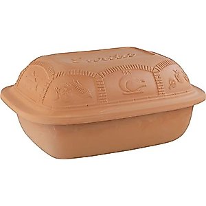Eurita Clay Roaster, Non-Stick Dutch Oven, Healthy Clay Pot Cooking, With Free Recipe Guide, 6.25 Quarts