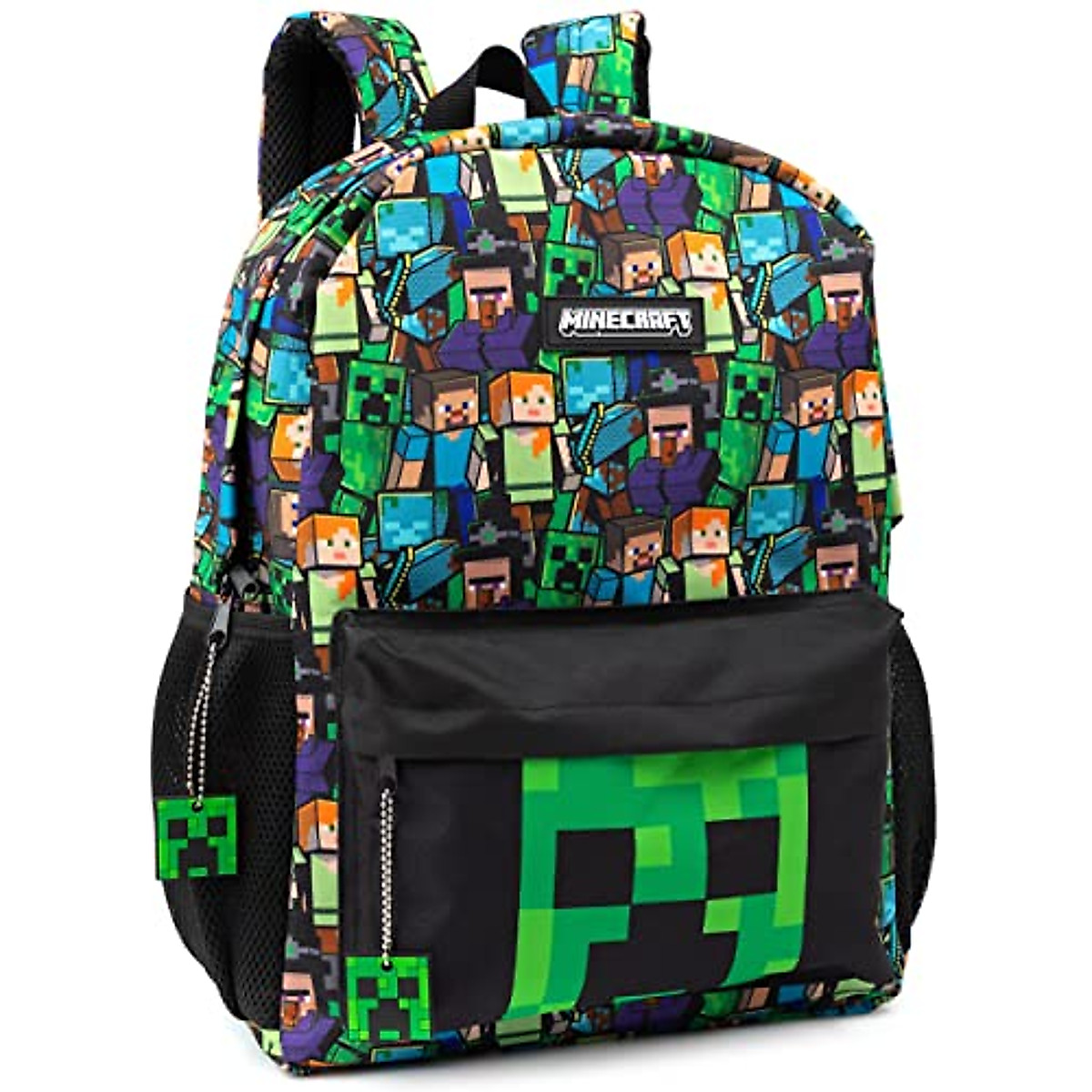 Minecraft All Over Print Kids Black Backpack Boys School Rucksack (One Size)