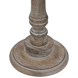 Northlight 21" Antique Gray Carved Floral Round Pedestal Side Table