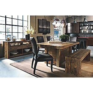 Signature Design by Ashley Sommerford Farmhouse Reclaimed Pine Wood Dining Table, Seats up to 6, Brown