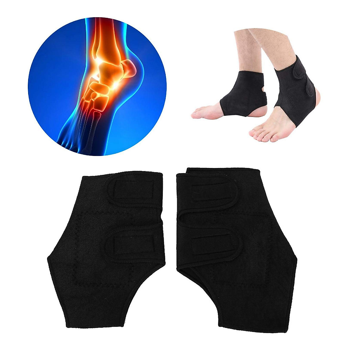 Heated Ankle Brace, Plantar Fasciitis Foot Ankle Wrap with 3 Level Controller for Moist Heat, Injuries Pain Relief for Sprains, Strains, Arthritis, Torn Tendons