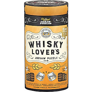Ridley's Whisky Lover's 500-Piece Jigsaw Puzzle – Whisky Puzzle with Informational Image, Sturdy Storage Tube Included – Activity Puzzle – Makes a Great Gift