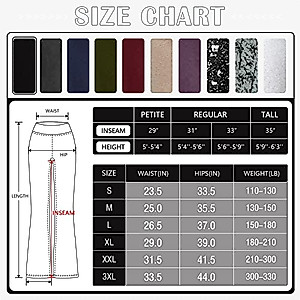 Houmous S-XXXL 29''31''33''35'' Inseam Women's Cotton Bootcut Pants Inner Pocket(Tall-35 Inseam-Black, XX-Large)