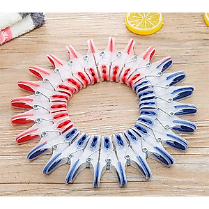 24 Pack Cute Clear Clothes Pins for Pictures Bathroom Clothesline Pegs Shirt Clips for Chip Bags Kitchen