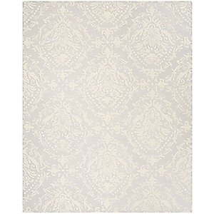 SAFAVIEH Blossom Collection 10' x 14' Light Grey/Ivory BLM107A Handmade Premium Wool Living Room Dining Bedroom Area Rug