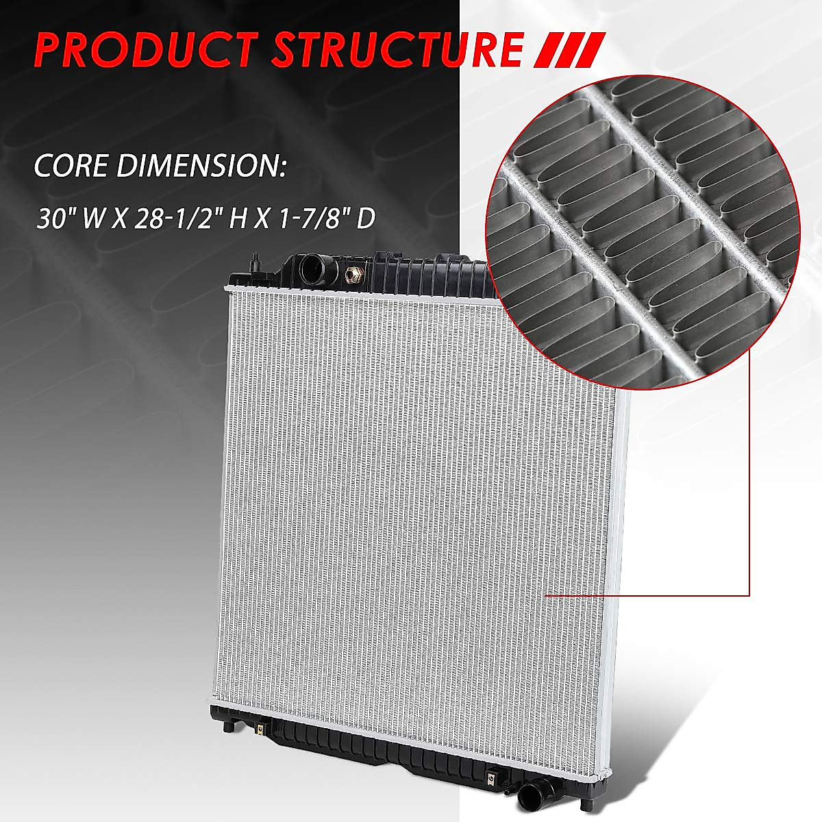 Auto Dynasty DPI 2741 Factory Style 1-Row Cooling Radiator, Compatible with Ford Excursion F250 F350 F450 F550 Super Duty 6.0L Diesel AT/MT 03-05, Aluminum Core