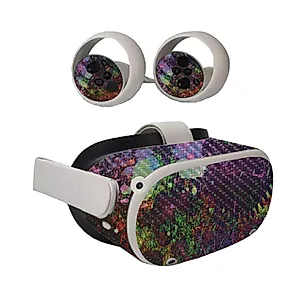 MIGHTY SKINS Carbon Fiber Skin Compatible with Oculus Quest 2 - Paint Drip | Protective, Durable Textured Carbon Fiber Finish | Easy to Apply, Remove, and Change Styles | Made in The USA (CF-OCQU2-Paint Drip)