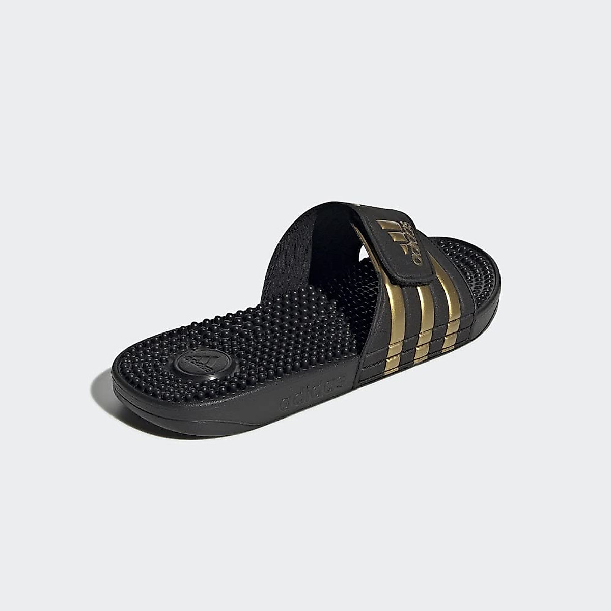 adidas Unisex Adissage Slides Sandal, Black/Gold Metallic/Black, 7 US Men