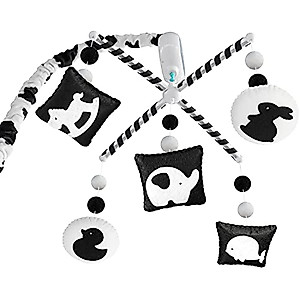 EVERLOVE | Montessori Mobile Baby for Crib | Digital Music Box with 12 lullabies & 3 Modes (Rotating only, Music only, Rotating with Music) - Black and White Baby Mobile for Boys & Girls