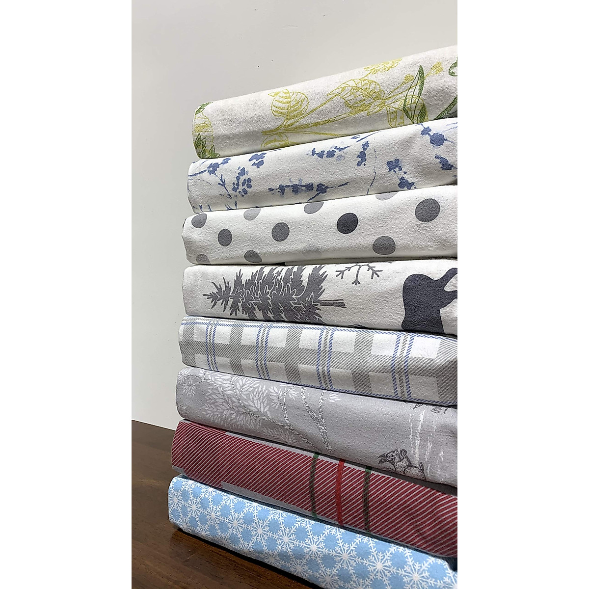 Royal Tradition Heavyweight Flannel, 100-Percent Cotton King Pillow Cases, Set of 2, Snow Print, Soft Pair of Pillowcases