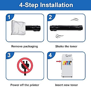 Ledes 7830 7835 Toner Cartridge Compatible Replacement for Xerox WorkCentre 7830 7835 7845 7855 7970 7525 7530 7535 7545 7556 Printer, Part# 006R01513 006R01514 006R01515 006R01516 (4 Pack)