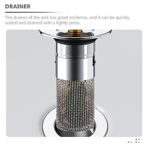 Kichvoe Wash Basin Drainer Sink Drain Plugs Kitchen Sink Drainer Plugs Bathroom Sink Stopper Sink Stopper Drainer Bathtub Cups Sink Hair Catcher Anti-blocking Substitute Brass Washbasin