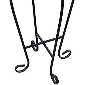 Tidyard 11.8" Garden Side Table Plant/Accent Table Rack Holder Decor Potted Containers Shelf Display with Weatherproof Top & Curved Legs for Home Patio Garden Indoor & Outdoor Black White