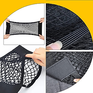 2 Pack Universal Mesh Cargo Net Car Storage Net, Universal Mesh Cargo Net for Car Trunk Storage, Wall Sticker Organizer Pouch Bag Storage, Mesh Organizers Fit for Cars, SUVs, Trucks(15.75 * 9.84 Inch)