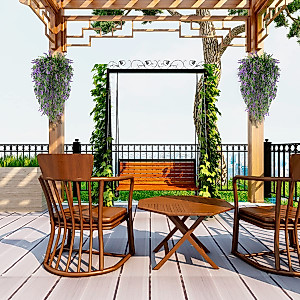 ZFProcess Fake Hanging Flower, 2PCS Artificial Lavender Bouquet Vine Hanging Plants Fake Ivy Vine Leaves for Patio Home Bedroom Wedding Indoor Outdoor Wall Decor(Purple)