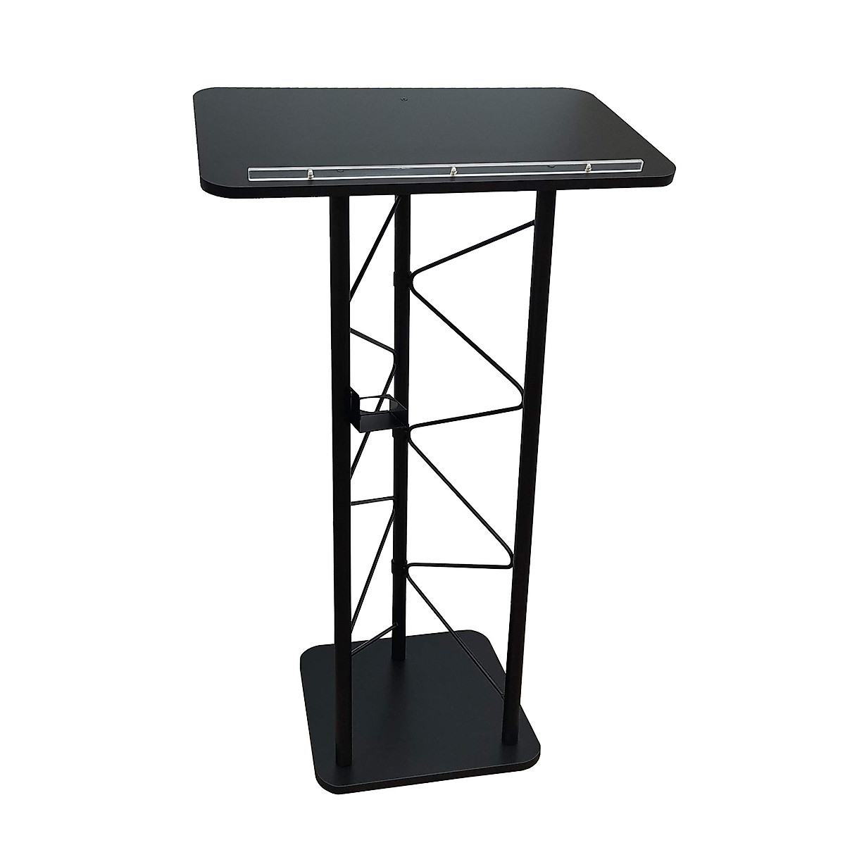 FixtureDisplays Truss Metal and Wood Podium 25" Wide Top Pulpit Lectern with A Cup Holder 11566-H