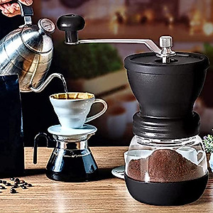 Classic Hand Grinder Coffee Mill, Portable Hand Crank, Adjustable Knob Setting, Long Life, Durable, Household Ultra-Smooth, Spices, Peanuts, Grains and More, Ceramic Coffee Mill