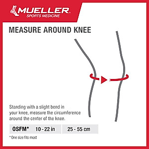 MUELLER Sports Medicine Jumper's Knee Single Strap, Knee Pain Relief Support for Men and Women, Ideal for Osgood-Schlatter's, Runner's Knee, Patellar Tendinitis, Black, One Size