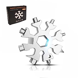Stocking Stuffers Gifts for Men, KEEDAS 18-in-1 Snowflake Multi Tool Bottle Opener/Flat Phillips Screwdriver Kit/Wrench, Cool Gadgets for Men, Gifts for Dad on Fathers Day, Unique Christmas Gifts