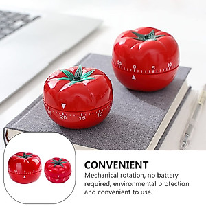 DOITOOL 2PCS 60 Minute Kitchen Timer Cute Tomato Shape - Mechanical Timer Kitchen Timer Wind up - Reminder Management Timer Alarm Clock for Classroom, Home, Study and Cooking