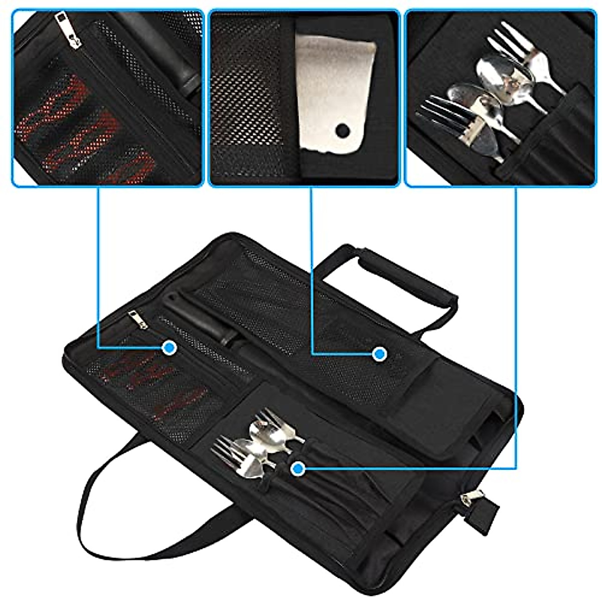 Knife Roll,Chef knife bag,Heavy Duty Knife Case,13 Slots Knife Bags For Chefs Knife Roll Bag,Chef Bag For Knives and Kitchen Utensils,Knife Holder Carrying Case Gifts for Men Dad Husband Boyfriend Him