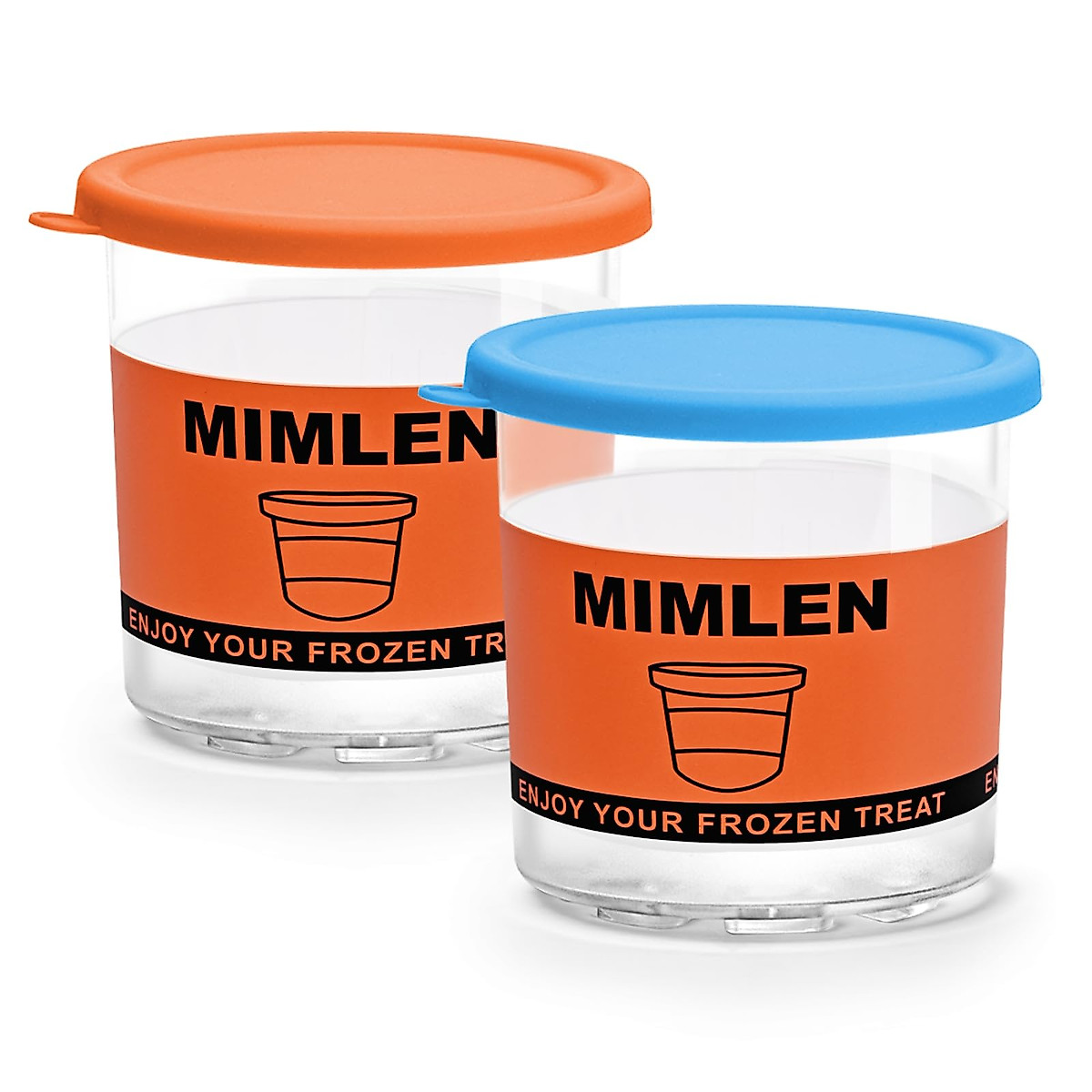 MIMLEN 2 Pack Container for 16oz. Ninja Creami Pints and Lids, Compatible with Ninja Creami NC301 NC300 NC299AMZ Series