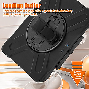 Surface Pro X Case - 360 Degree Rotating Stand Hand Strap Shoulder Strap Pen Holder Heavy Duty Full Body Shockproof Impact Resistant Rugged Drop Protective Case for Surface Pro X 13 2021/2020/2019