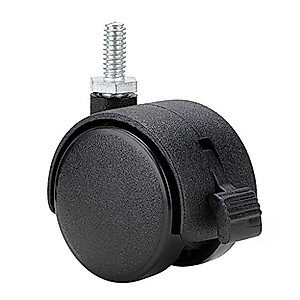 Skelang 4 Pcs 1.5" Nylon Plastic Swivel Stem Casters Wheel with Brakes, Stem Diameter 5/16” for Office Chair, Game Chair, Kitchen Shelf, Sofa