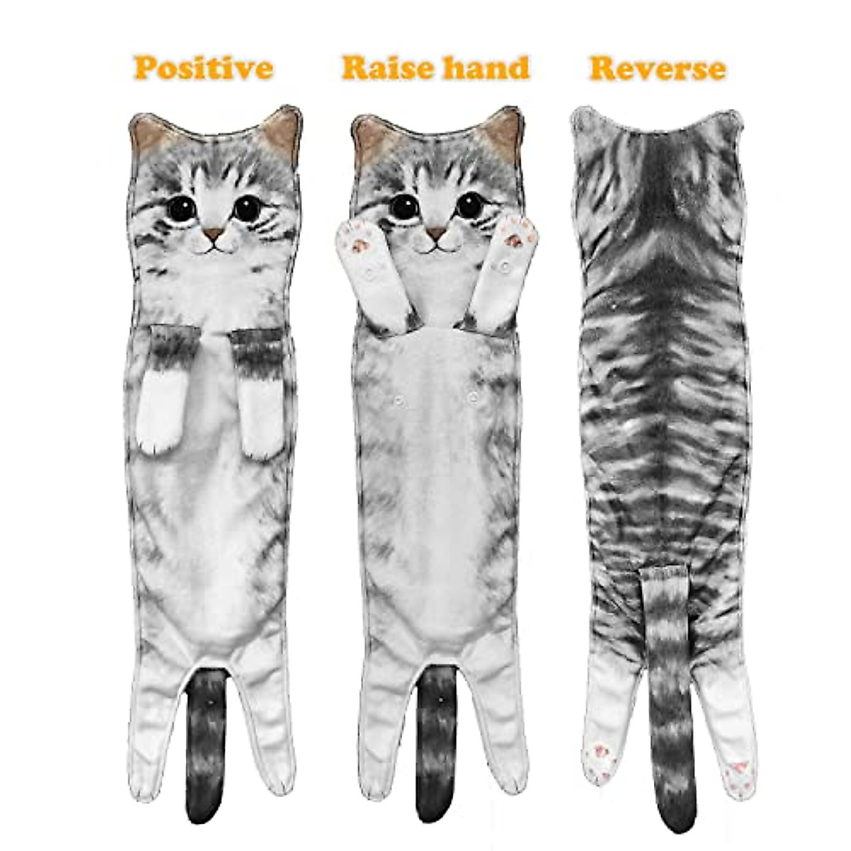 Cat Funny Hand Towels for Kitchen and Bathroom, High Absorbency Hand Towels Cute Decorative Cat Decor Hanging Washcloths Face Towels, Not Easy to Deformation, for Cat Lovers(Tabby cat)