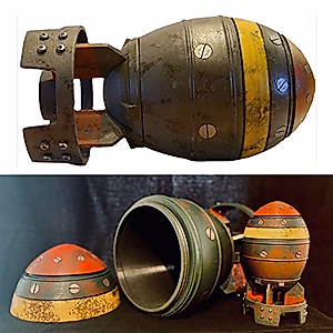 Zteng 7.9 Inch Mini Nuke Bomb Storage Box, Creative Resin Handmade Crafts,3D Mini Retro Model Rocket Resin Storage Bin, Key Storage Decor Small Box for Desktop Home Decor (7.9in)