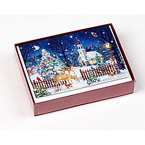 Peaceful Night Boxed Christmas Cards - 15 Cards & 16 Foil Lined Envelopes