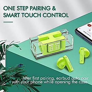 VcanFit Wireless Earbud, Bluetooth 5.3 Headphones with CVC8.0 HD Mics Call Noise Cancelling Wireless Headphones with LED Display, Earphones IP7 Waterproof Sports, 20H Playtime USB C Ear Buds for Gym