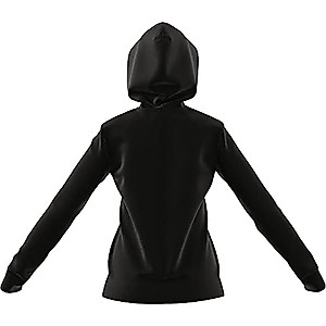 adidas Women's Essentials Single Jersey 3-Stripes Full-Zip Hoodie, Black/White, Medium