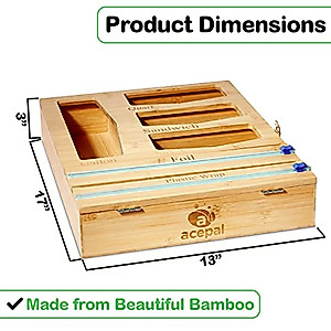 Ziplock Bag Storage Organizer with Foil and Plastic Wrap Organizer, Baggie Organizer Suitable for Gallon, Quart, Sandwich, Snack Bag, Aluminum Foil & Plastic Wrap