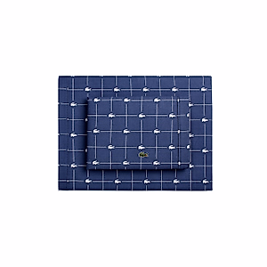 Lacoste 3-Piece Cotton Sheet Set, Slice, Vintage Indigo, Twin XL