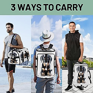 Dog Cute Rottweiler Gym Duffle Bag for Traveling Sports Tote Gym Bag with Shoes Compartment Water-resistant Workout Bag Weekender Bag Backpack for Men Women