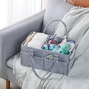 Zaflosh Baby Diaper Caddy Organizer, Large Size Diaper Organizer with Removable Dividers, Car Diaper Caddy, Baby Organizer for Changing Table, Nursery Storage Caddy for Baby Essentials
