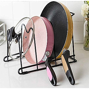 DRNKS Pot Lid Storage Rack-Universal Cooking Pot Cover Dome Wok Cover Frying Pan Lid Kitchen Accessories Lid And Spoon Drainage Rack Pan Pot Cover Lid Rack Stand Kitchen Organizer Applicable to kitche