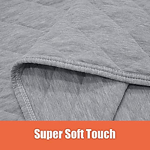 Organic Cotton Baby Blanket for Boys and Girls, Super Soft and Warm Quilted Blanket, Hypoallergenic Baby Crib Bed Blanket 39x39 Inches, Grey