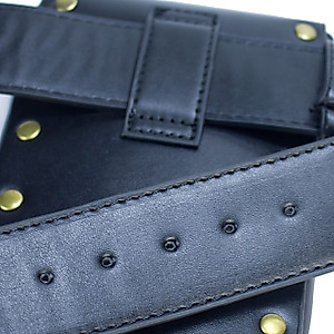 SUMGOGO Retro Belt Pouch Waist Bag Womens Fanny Pack Cellphone Holder Steampunk Medieval Renaissance Purse Costume Accessory (Black)