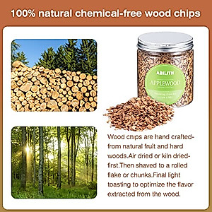 Natual Wood Chips for Smoker, Smoker Woodchips for Smoking Gun, Smoking Chips for Cocktails Drinks,Whiskey,BBQ,Meat,Pizza and Food Cooking | 6 Gift Pack - Apple, Walnut, Cherry, Pear, Oak, Pecan