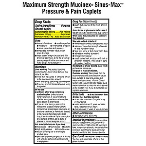 Mucinex Sinus Max Severe Congestion & Pain, 8 Count (Pack Of 24)