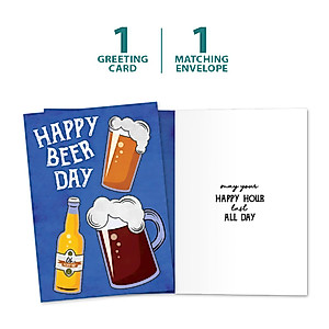 Tree-Free Greetings - Humorous Birthday Cards - Artful Designs - 1 Card + Matching Envelopes - Made in USA - 100% Recycled Paper - 5"x7" - Beer Day (GO61266)