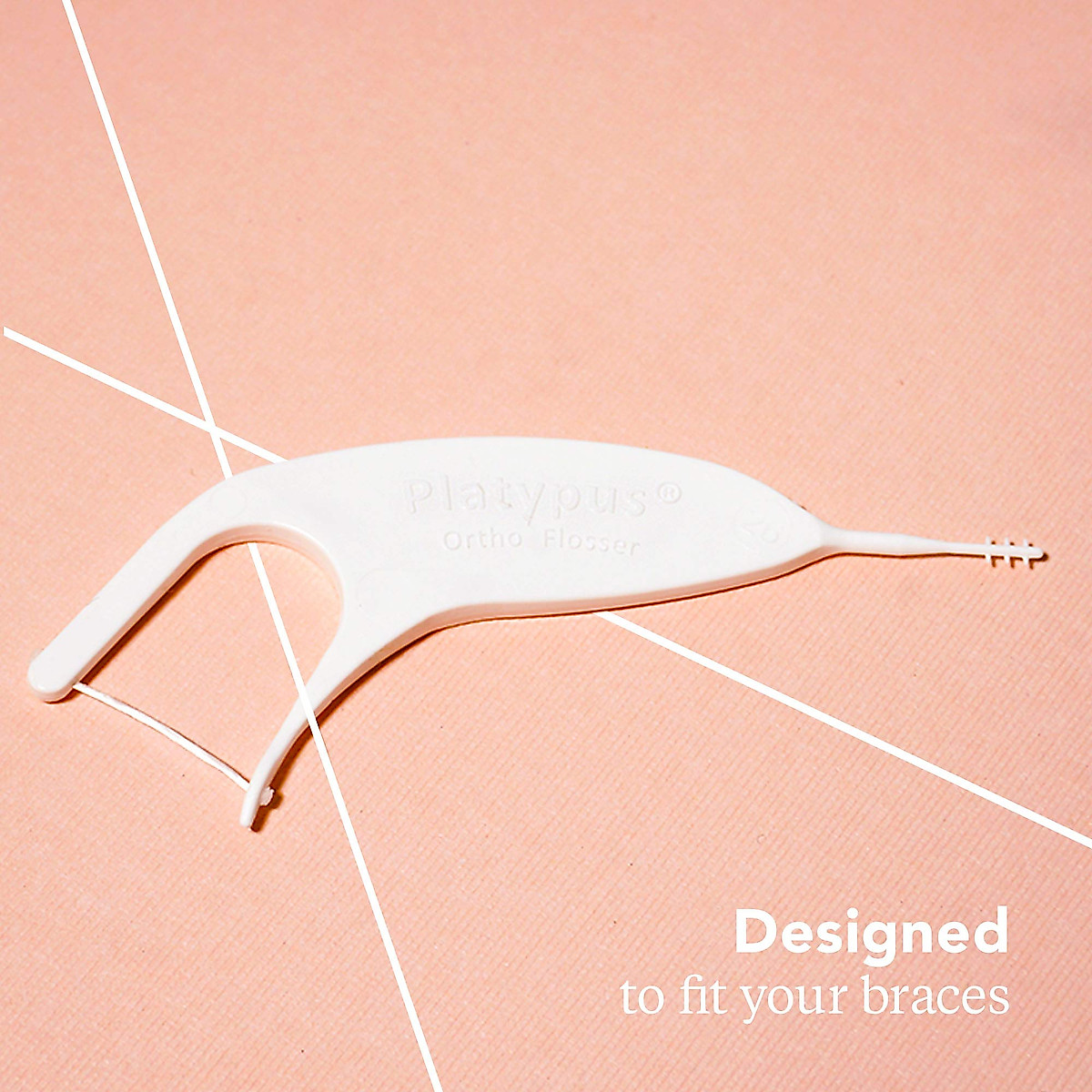 Platypus Orthodontic Flossers - Dental Floss Picks for Braces and Orthodontic Toothbrush Bundle - 2 Packs Ortho Flossers and 1 Ortho Toothbrush